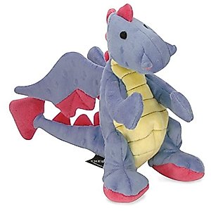 goDog Bubble Plush Dragons Squeaky Dog Toy, Chew Guard Technology - Periwinkle, Large