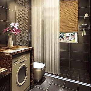 OUEEGER Collapsible Shower Water Guard 39 Inch, Shower Threshold Water Dam, Shower Water Stopper for Bathroom Kitchen Bathtub