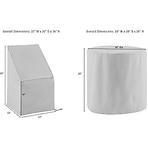 Crosley Furniture Patio Furniture Covers, Waterproof 3-Piece Cover Set for Outdoor Chairs and Bistro Table, Tan