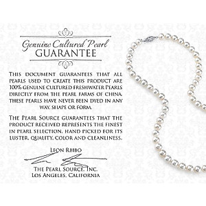 The Pearl Source 7-8mm AAA Quality Round Pink Freshwater Cultured Pearl Necklace for Women in 24" Matinee Length