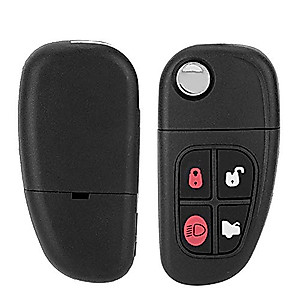 4Button 43Hz Remote Key, Key Fob Nhb1U241 Fit for Jaguar Xj 20022008, Jaguar XJR 20022008, Jaguar Xtype 2002 20042009 (Not Support 2003 Juguar Xtype), Jaguar Stype 19992009 2002 XJR Jaguar S Type
