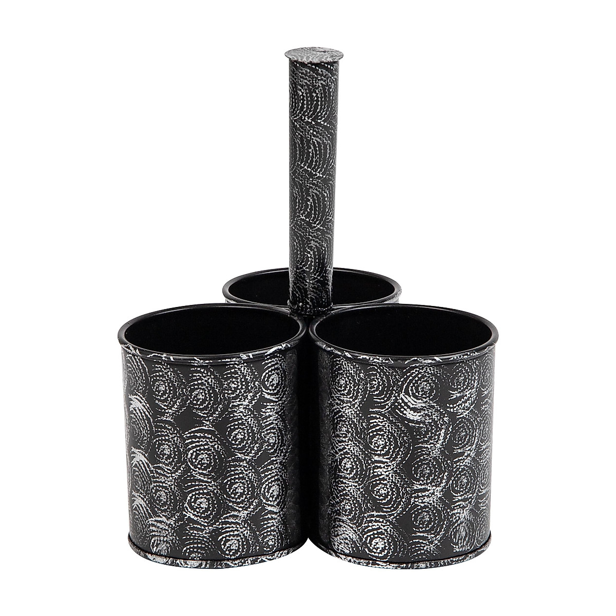 Mind Reader 3-Compartment Caddy Utensil Holder, Black