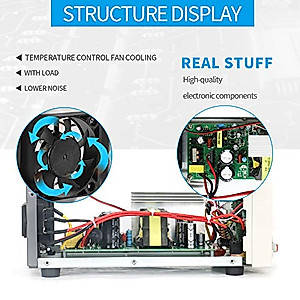 MATRIX DC Power Supply Variable 30V 5A Adjustable Switching Regulated DC Bench Power Supply 4-Digits LED Voltage and Current Display 32V/6A Output Coarse and Fine Adjustments with Alligator Leads