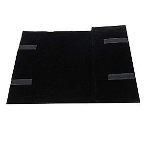 LFHT Velet Travel Jewelry Case Roll Bag Organizer for Necklace Bracelet Earrings Ring, Foldable Jewelry Display Showcase for Shows or Home Storage (Black)