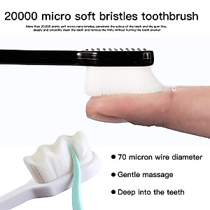 6 PCS Upgraded Extra Soft Floss Toothbrush Ultra Soft-bristled Sensitive Toothbrush Manual Micro Nano Toothbrush Good Cleaning for Adult Teeth Kid Children, No Harm to Gum
