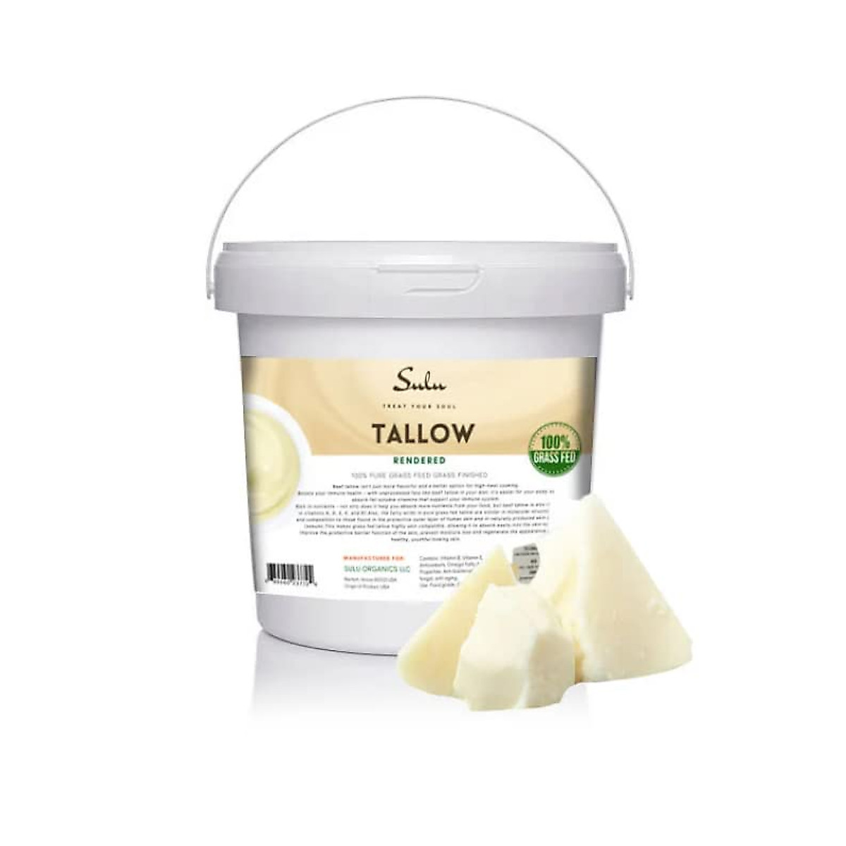 100% Pure Rendered Grass Fed Beef Tallow-Food Grade- 7LBS