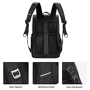 Easthills Outdoors Backpack Cooler 24 cans Insulated Leak-Proof Double Decker Lunch Cooler Backpack with Dry Storage Compartment for Camping, Hiking, Beach, Park or Day Trips, Black/Gray