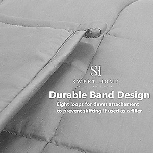 Sweet Home Collection Weighted Blanket Quality Heavyweight Cozy Soft Breathable and Comfortable Bedding with Premium Grade Glass Beads, 48" x 72" - 15 Pounds, Light Gray