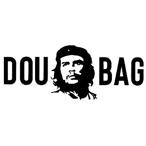 Wholesale Lot of 6 Dou Che Bag Douchebag White Black Decal Bumper Sticker