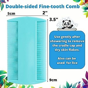 Cradle Cap Brush for Babies - Cradle Cap Treatment Set of 6 | Baby Brush and Comb Set Newborn | Baby Sponge for Bathing Newborn Bath Essentials | Baby Comb & Scalp Scrubber Set of 6