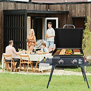 Blackstone 22 Inch Griddle Hood Cover with Handle and Temperature Gauge