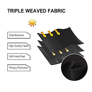 DWCN Patio Sliding Door Curtains - Extra Wide Curtains for Glass Door, Privacy Room Divider Blackout Thermal Curtain Panel with Back Tab & Rod Pocket for Bedroom Partition, 100 x 84 Inches, Black