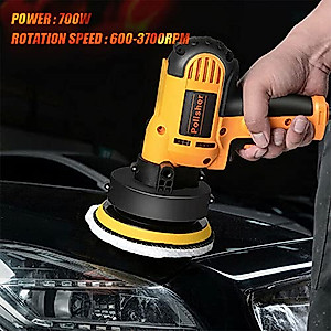 Car Buffer Polisher Kit,5'' Portable Polishing Machine Kit for Car Detailing,700W Car Polisher Buffer Sander Polishing Machine Kit with Detachable Polishing Pad for Buffing Car,Wood,Metal,Furniture