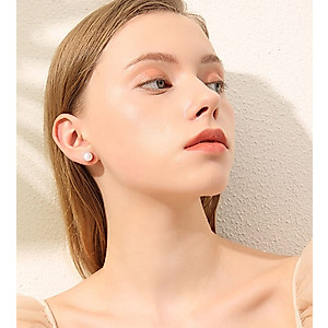 12 Pairs Pearl Stud Earrings, Hypoallergenic Surgical Steel Round Ball Beads Stud Earrings Set for Women Teen Girls（6mm 8mm 10mm 12mm）