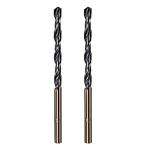 FOCMKEAS 2 PCS 9mm Twist Drill Bit High Speed Steel 4341 Straight Shank Gold and Black Coated Drilling Bits for Home Improvment DIY, Metal/Wood/Plastic