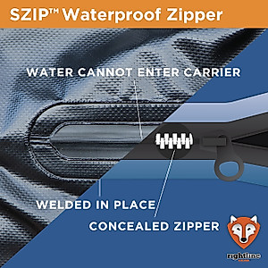 Rightline Gear Sport Jr Car Top Carrier, 10 cu ft Sized for Compact Cars, 100% Waterproof Zipper, Attaches With or Without Roof Rack