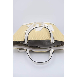 MICHAEL Michael Kors Straw Python Capsule Kelli Large Dbl NS Tote Optic White