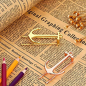 2 Pieces Bookmarks Creative Bookmark Metal Page Holder for Students Teachers Graduation Gifts School Office Supplies (Gold and Rose Gold)