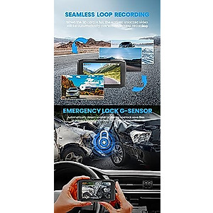 4K Dash Cam Front Built-in WiFi, WANLIPO Dash Camera for Cars with 3" IPS Screen, Car Camera with 64GB SD Card, 2160P Dashcam for Cars with App Control, G-Sensor, Loop Recording,24H Parking Monitor