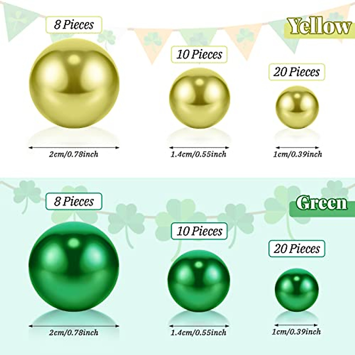 2106 Pieces St. Patrick's Day Vase Filler Shamrocks Ornament for Vase Filler Floating Candles for Vases Floating Candles Centerpiece for St. Patrick's Day Festival Party Table Home Decor