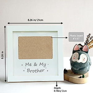 HAMUIERS Me and My Brother Picture Frame, Sibling Picture Frame, Baby Keepsake Picture Frame, Little or Big Brother Gift, Nursery Décor, White