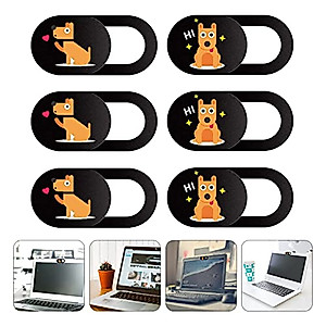 SOLUSTRE Computer Laptop 18 pcs Universal Tablet Dog Adhesive Blocker Laptop Ornament Phone Web Webcam Cover Privacy with Slide for Camera Protector Self Pattern Computer Camera