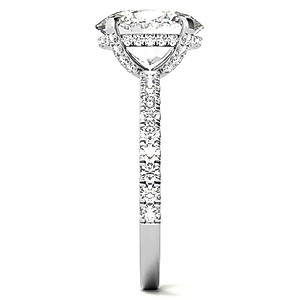 925 Silver | 10K|14K|18K Solid Gold, Handmade Engagement Rings, 3 CT Oval Cut Moissanite Solitaire Bridal/Wedding Ring for Women Anniversary Ring Gifts (10K Solid White Gold, 5.5)