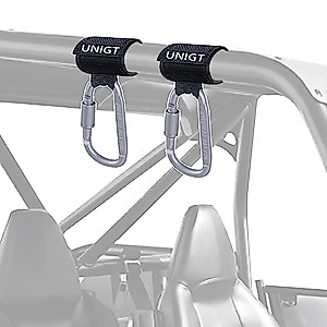 UNIGT 2 Pack UTV Hook for Hanging Headsets, Helmet and Goggles, Multipurpose Carabiners for Electric Scooter Owner Fits 1.5-2.0" SXS Roll Cage Accessory Hook Hanger- Black