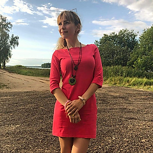 COOSTUFF ANNA Womens Pendant Necklace Wood Handmade Jewelry Long Rope Sweater Necklace for Woman (K5-AJXU-LZ4J)