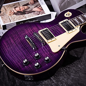 GROTE Guitar Solid Body Electric Guitar with Gigbag LPYS-006 (Purple)