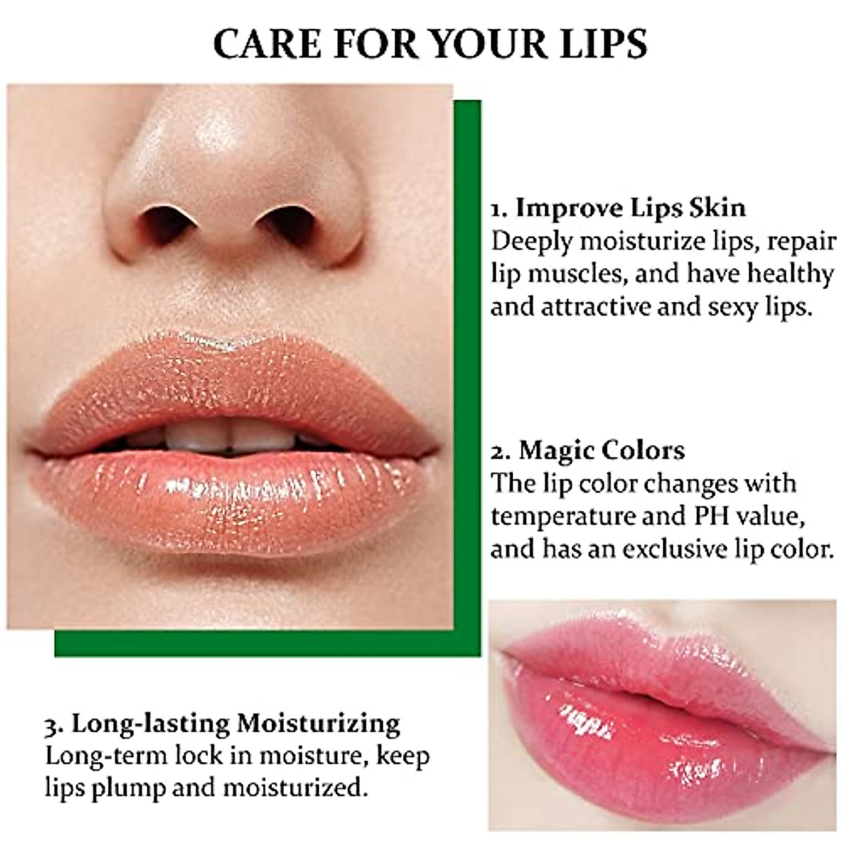 QIUFSSE 2PCS Aloe Vera Lipstick, Moisturizing Aloe Lipstick Magic Temperature Color Change Lipstick Lip Balm Lip Stain Long Lasting Waterproof Lip Makeup