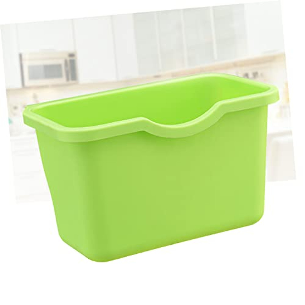 CHILDWEET Multifunctional Green Plastic Hanging Trash Can Space Saving Wastebasket for Deskside Bathroom Kitchen and Recycling Foldable Waste Bin Container