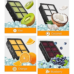 CHANCALCAL Ice Cube Trays, Silicone Sphere Whiskey Ice Maker with Lids, Large Square Ice Cube Molds, Suitable for Cocktails & Bourbon, Reusable & BPA Free