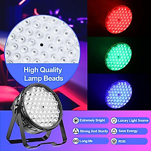 BETOPPER Stage Lights for Parties, 54x3W LED Par Lights RGB, DMX DJ Lights Sound Activated,Strobe Wash Lights for Party, Wedding, Club, Concert and Festival (1)
