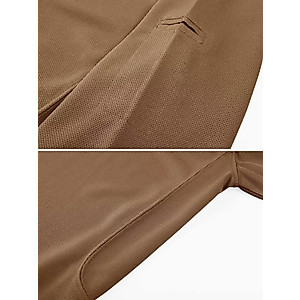 MAGCOMSEN Mens Polo Shirts Short Sleeve Work Shirts Golf Shirts Casual Shirts Quick Dry Shirts Summer Shirts Brown L