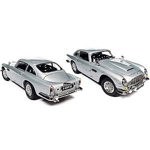 Auto World Aston Martin DB5 Coupe (RHD) Silver Birch Metallic (Damaged Version) 007 ''No Time to Die (2021) Movie 1/18 Diecast Model Car by Autoworld CP7840