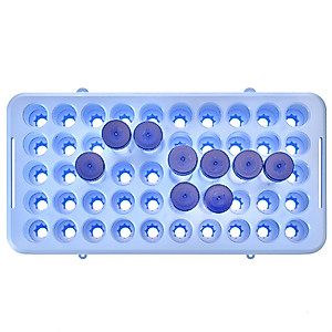 BIGLEE Plastic Test Tube Holder Rack with Silicone Pad for Test Tubes with a Diameter of Less Than 18MM, Detachable,Holes 50 (1 Pack)