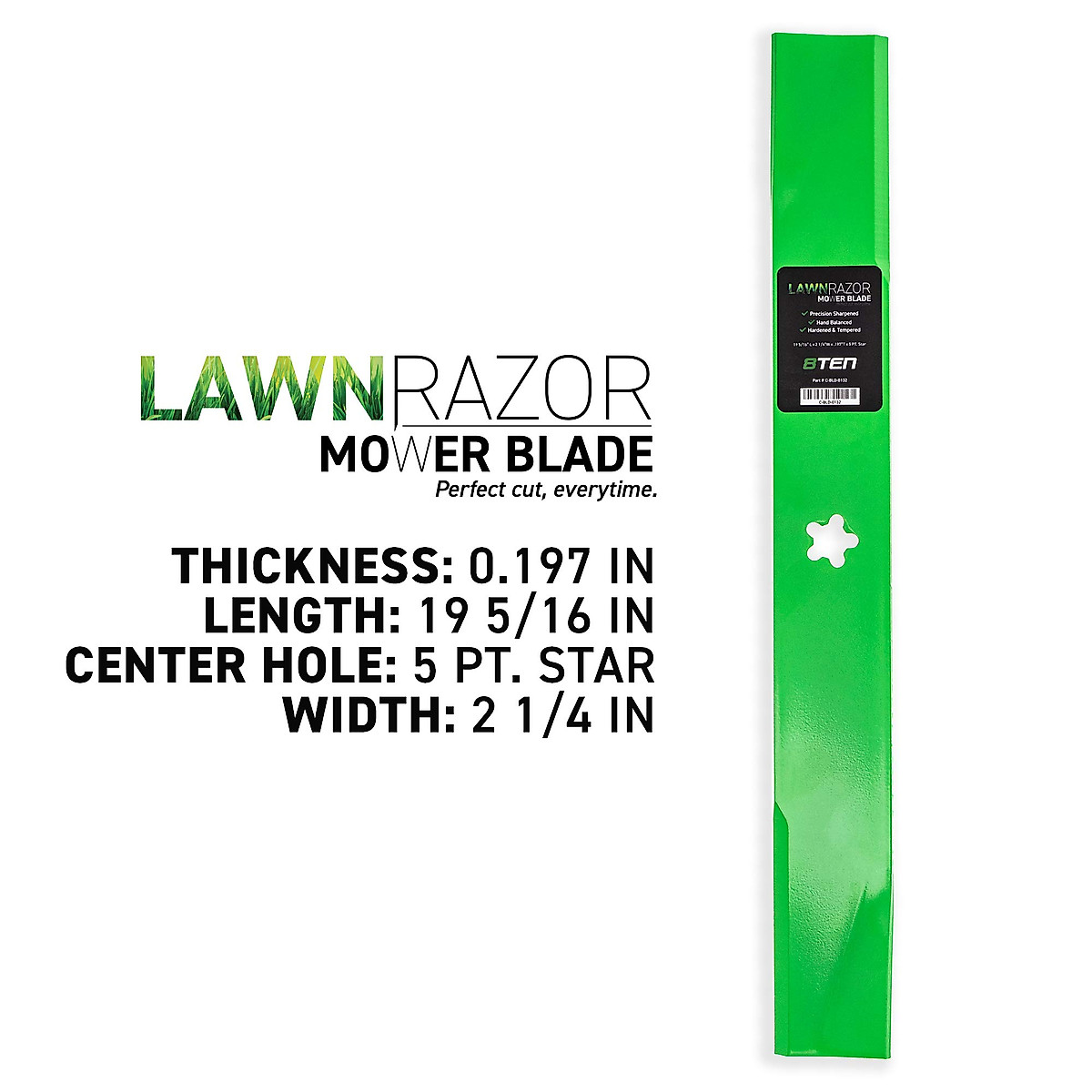 8TEN LawnRAZOR Mower Blade Set for AYP Husqvarna LT1238 38 inch Deck 131322 532131322 539130532 917131322 (Medium Lift)
