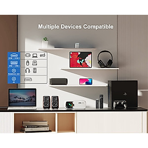 5G WiFi Outdoor Bluetooth Projector 4K Supported: 15000L 460 ANSI Native 1080P Projector, 4D/4P Keystone 400'' & 50% Zoom Sovboi Mini Movie Projector, Soi-Smart System Portable Projector for Phone/PC