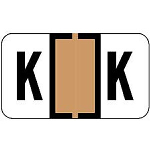 Doctor Stuff - File Folder Labels, Alphabet Letter K, Jeter 7100 - JTAM Series Compatible Alpha Stickers, Tan, 15/16" x 1-5/8", 225 Labels per Package