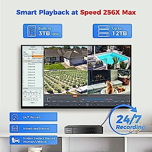 [121°Wide Angle+16Channel] Hiseeu 8MP/4K PoE Security Camera System,w/8Pcs 5MP IP PoE Security Camera Outdoor&Indoor,2 Way Audio,Waterproof,Alarm Light,Playback,3TB HDD,24/7 Home Surveillance NVR Kit