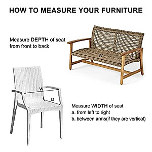 LOVTEX Tufted Bench Cushions for Outdoor Furniture Waterproof, 44 x 19 inches Patio Swing Cushions Beige - Overstuffed Indoor/Outdoor Loveseat Cushions with Round Corner