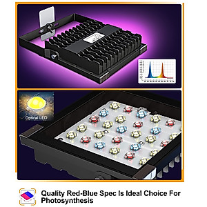 Dommia Plant Lights for Indoor Plants 350W Advanced Spectrum Wall-Attached Hanging Refugium Light for Aquarium Hydroponics Succulents Bonsai Blooming Veg Grow Lights for Seed Starting