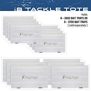 FROGG TOGGS Fishing Tote, Secures Organizes and Protects Tackle Trays, Black, One Size