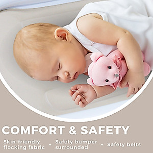 eirix Inflatable Toddler Travel Bed, Portable Baby/Toddler Bed Airplane Footrest Airplane Seat Extender for Kids Suit for Economy Seats, Train, Car (White)