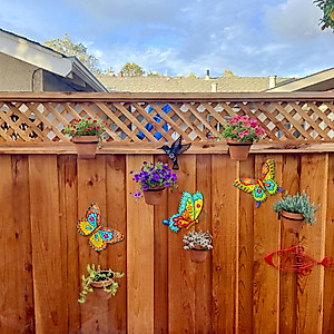 J-Fly Hummingbird Wall Decor Metal Hummingbird Outdoor Wall Decor Hand Painted Hummingbird Wall Art Sculpture Outdoor Hanging 10 inch