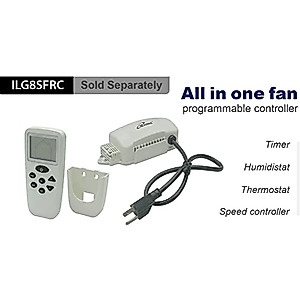 iLiving - 20" Wall Mounted Exhaust Fan - Automatic Shutter - Variable Speed - Vent Fan For Home Attic, Shed, or Garage Ventilation (Power Cord Not Included)
