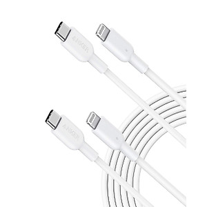 Anker USB C to Lightning Cable, Powerline II [10ft, 2-Pack, MFi Certified] Extra Long Charging Cord for iPhone 13 13 Pro 12 Pro Max 12 11 X XS XR 8 Plus, AirPods Pro, Supports Power Delivery (White)