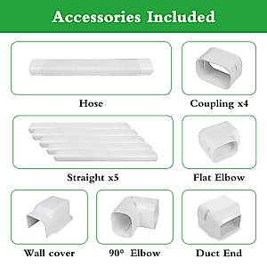 MOOITEK 3" 10Ft PVC Line Set Cover Kit for Ductless Mini Split Air Conditioners, Decorative PVC Slim Line Cover for Central AC & Heat Pumps Systems Tubing Cover White