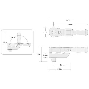 TEKTON 3/8 Inch Drive Folding Quick-Release Ratchet | SRH35104